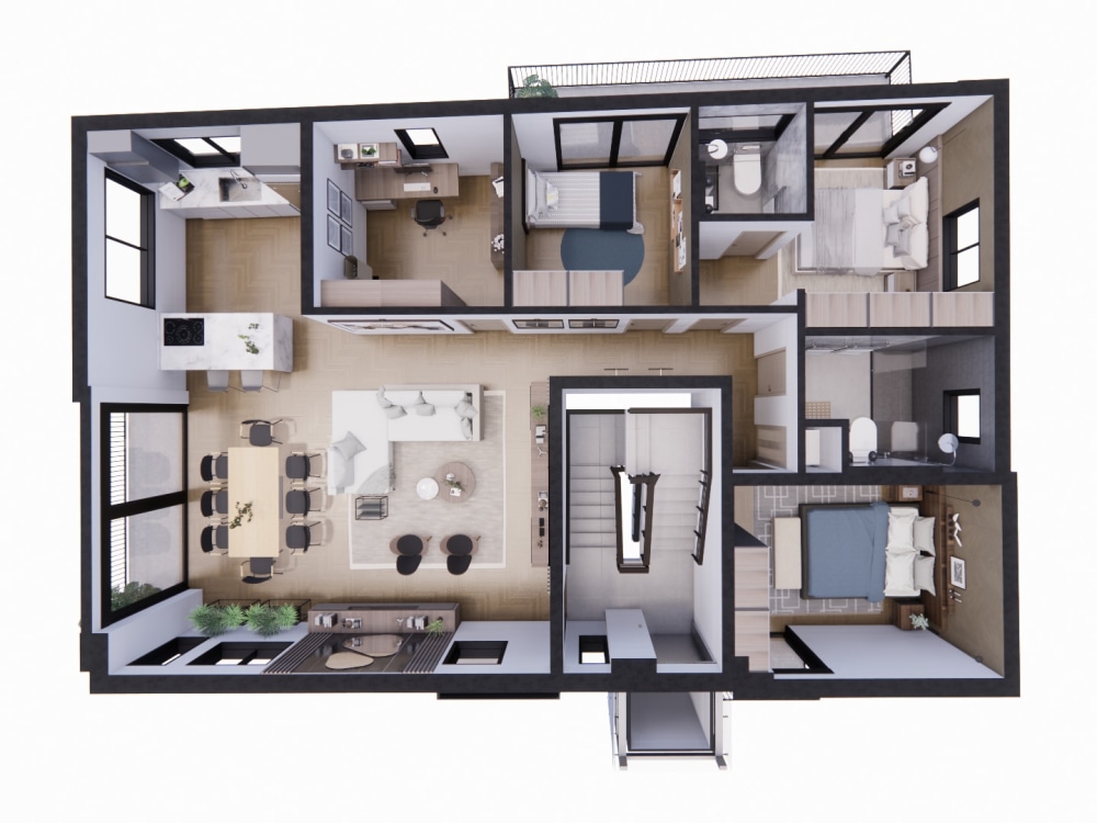 A 3D Model Floor Plan based on any architectural proposal. | Upwork