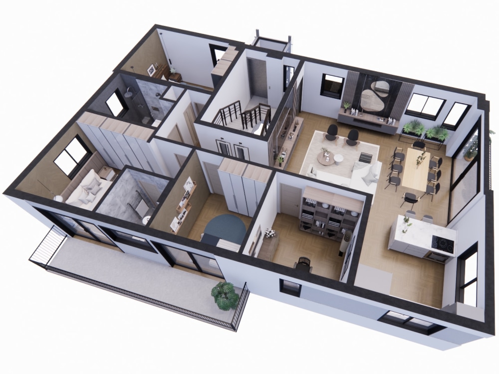 A 3D Model Floor Plan based on any architectural proposal. | Upwork