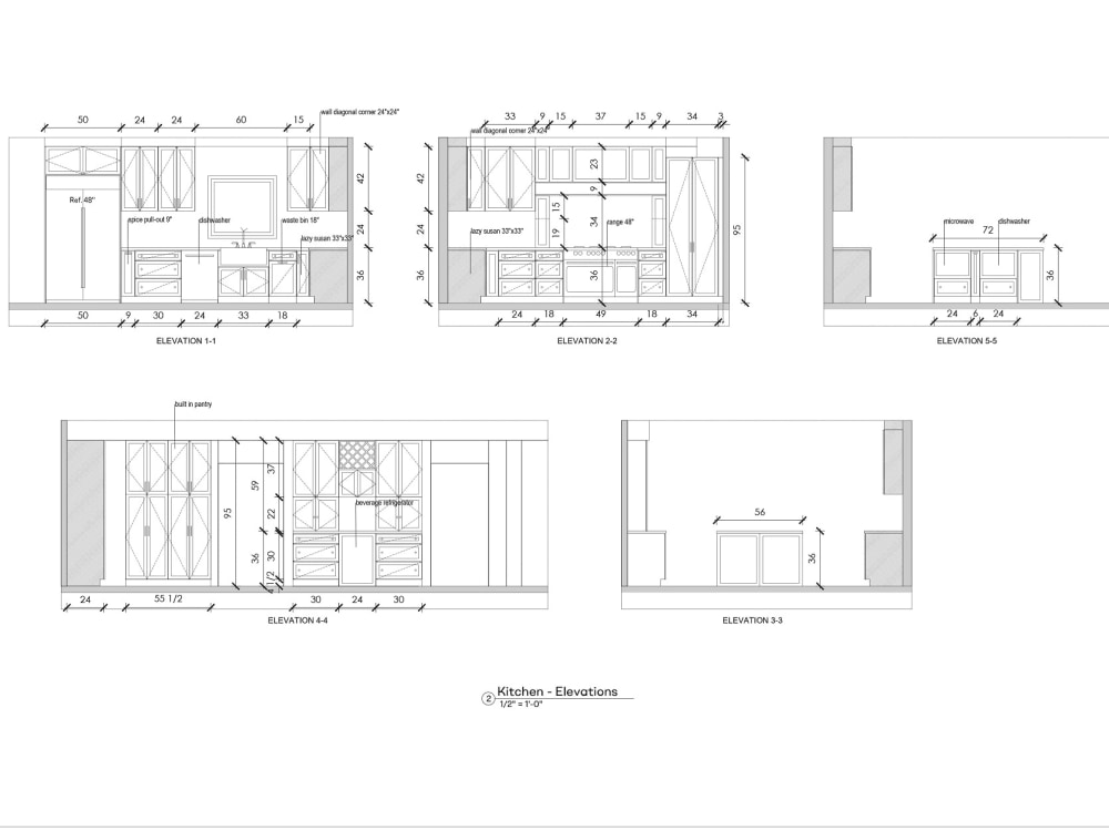 Kitchen design (cabinet drawings and realistic renders) | Upwork