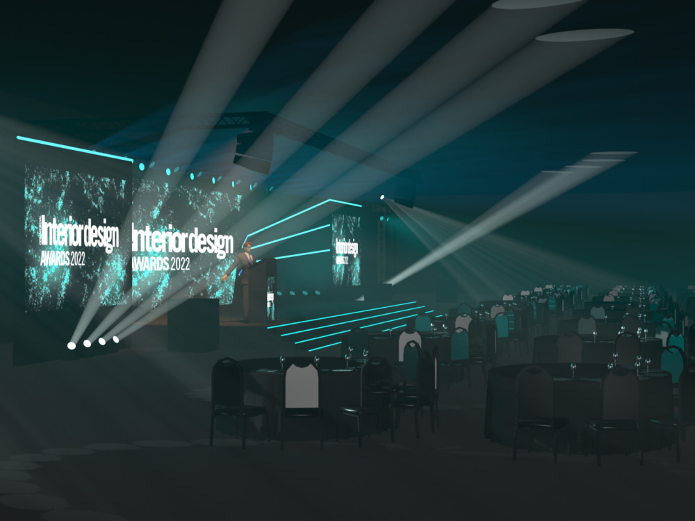 Conference 3D design with measurements and layout views | Upwork
