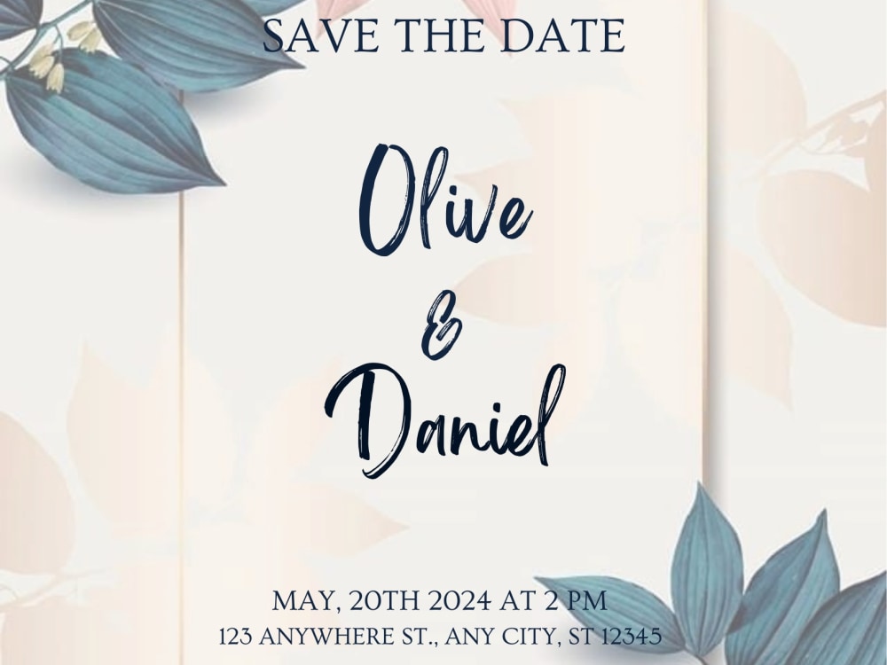 Beautiful elegant customizable wedding card | Upwork