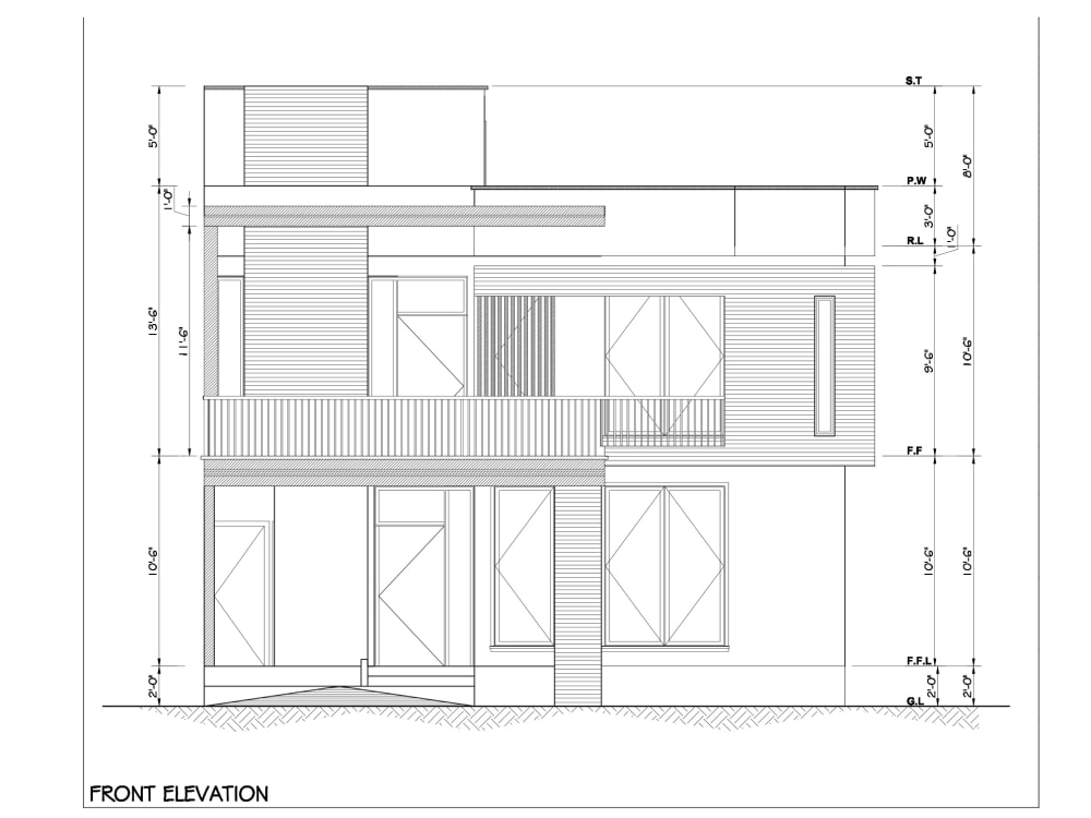 Complete set of floor plans,elevations and section . | Upwork