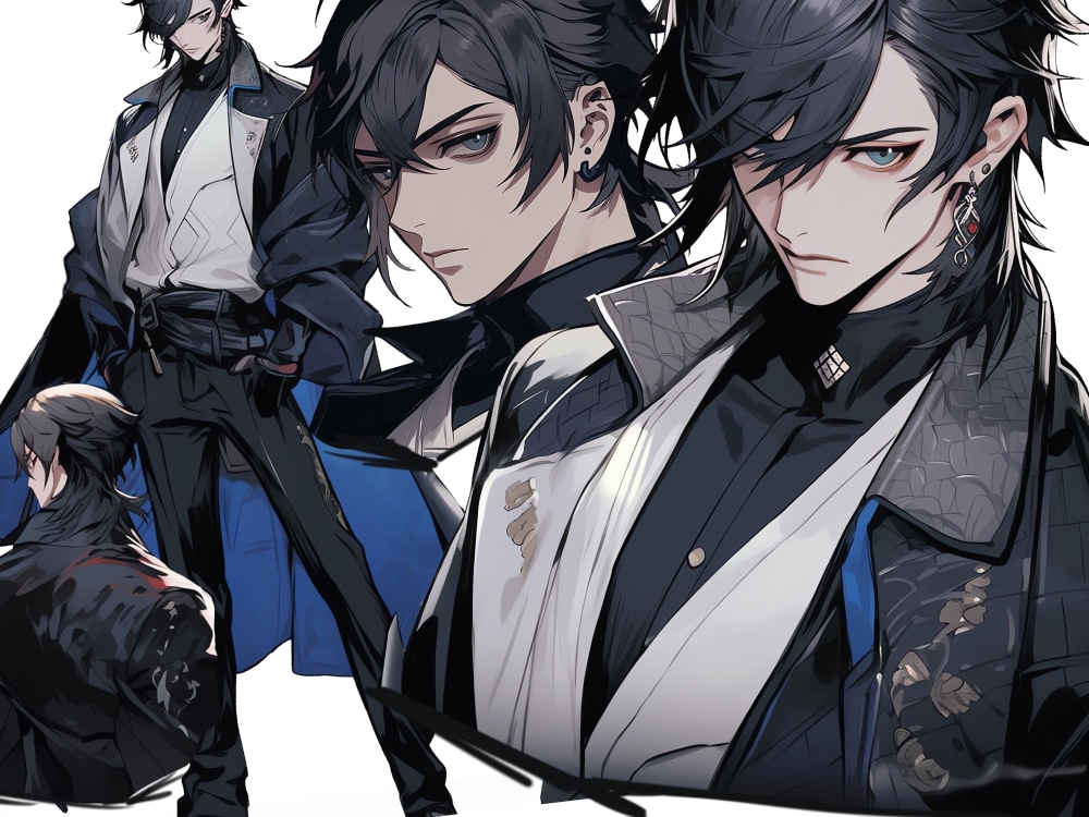 Custom vtuber, anime reference sheet illustration | Upwork