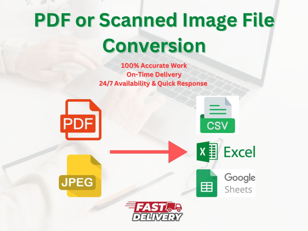 A PDF or Scanned Image file converted into Excel or Google spreadsheet. | Upwork