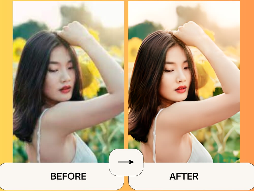 Low-quality blurry photos into enhanced and upscaled HD-quality images ...