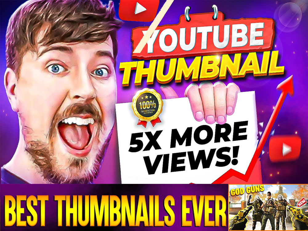 Design attractive clickbait youtube thumbnail within 1 hour | Upwork