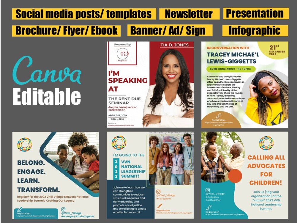 Engaging editable Canva designs as per your requirements | Upwork