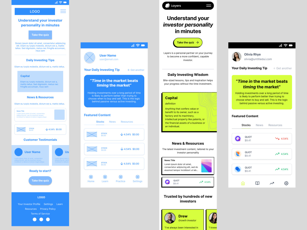 Figma wireframe designs for your application or website | Upwork
