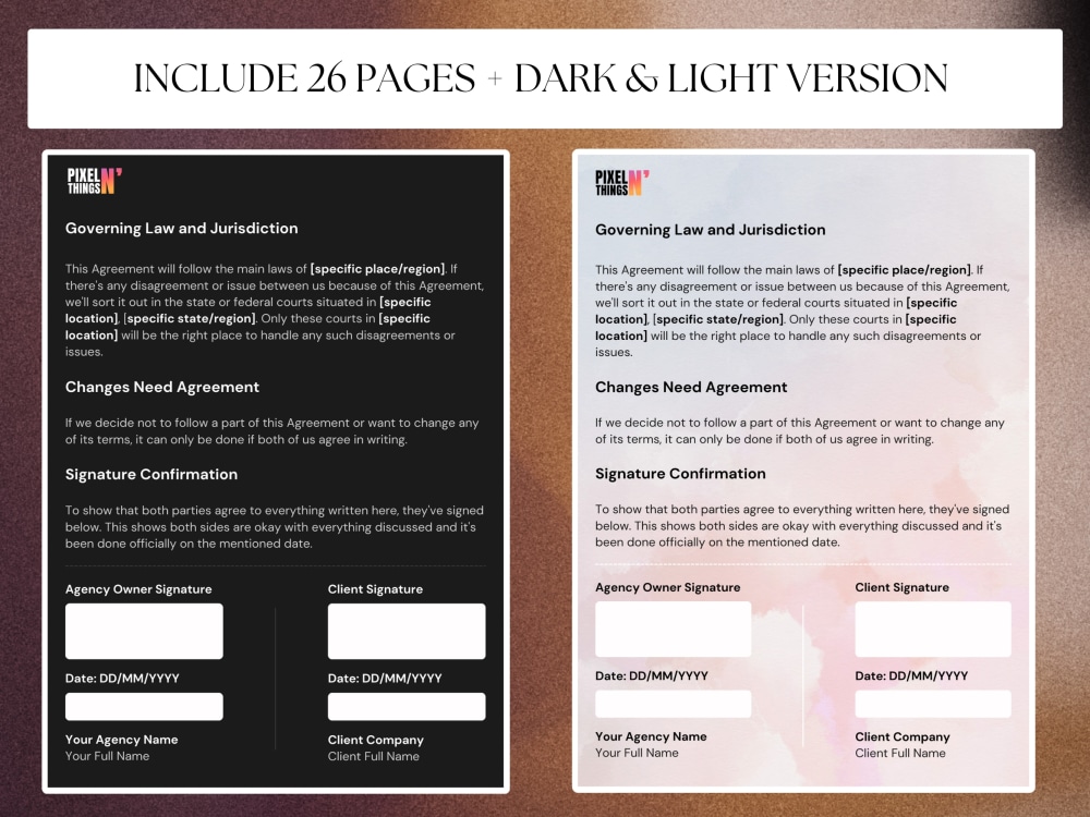 Web design proposal and contract canva template | Upwork