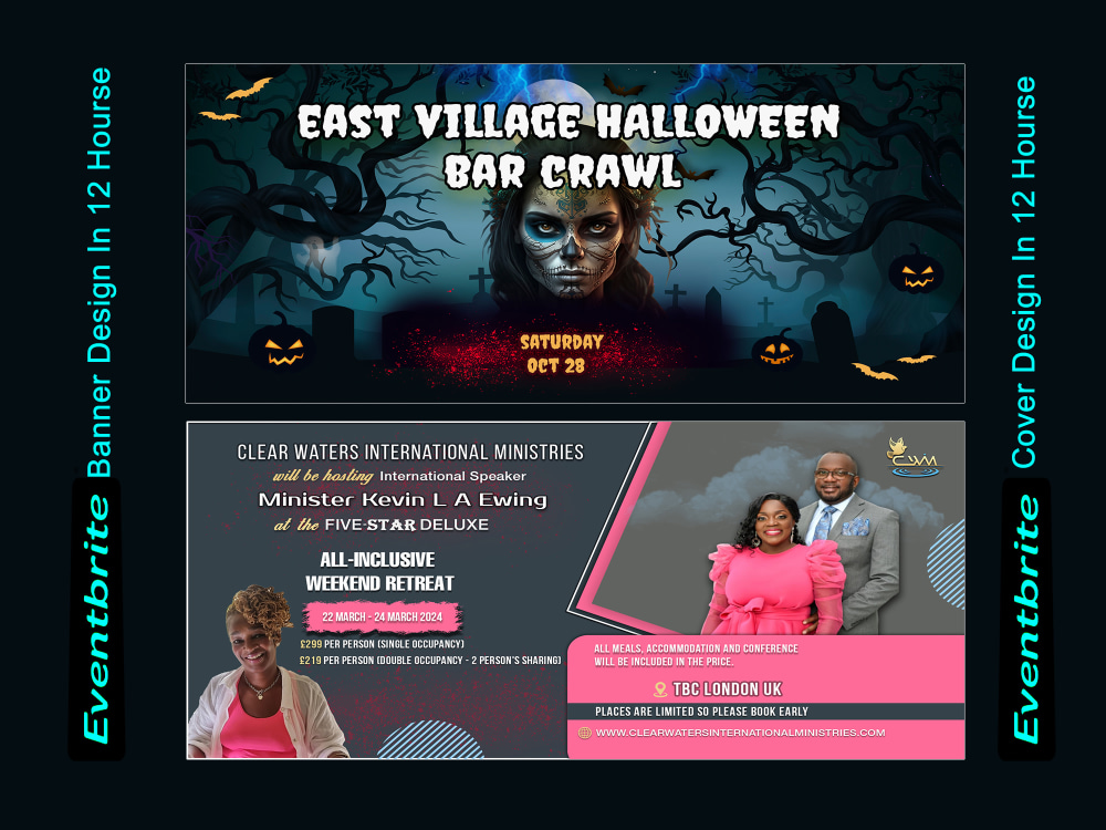 I Will Do Modern Professional Eventbrite Banner, Cover Design | Upwork