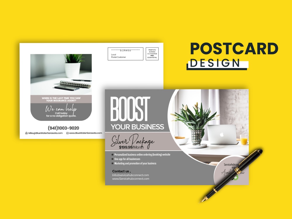 A direct mail eddm postcard design and professional business flyer | Upwork