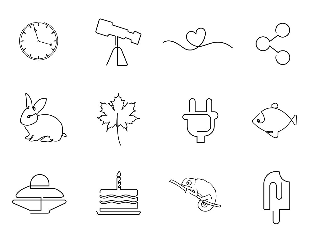 Minimalist vector line art icons | Upwork