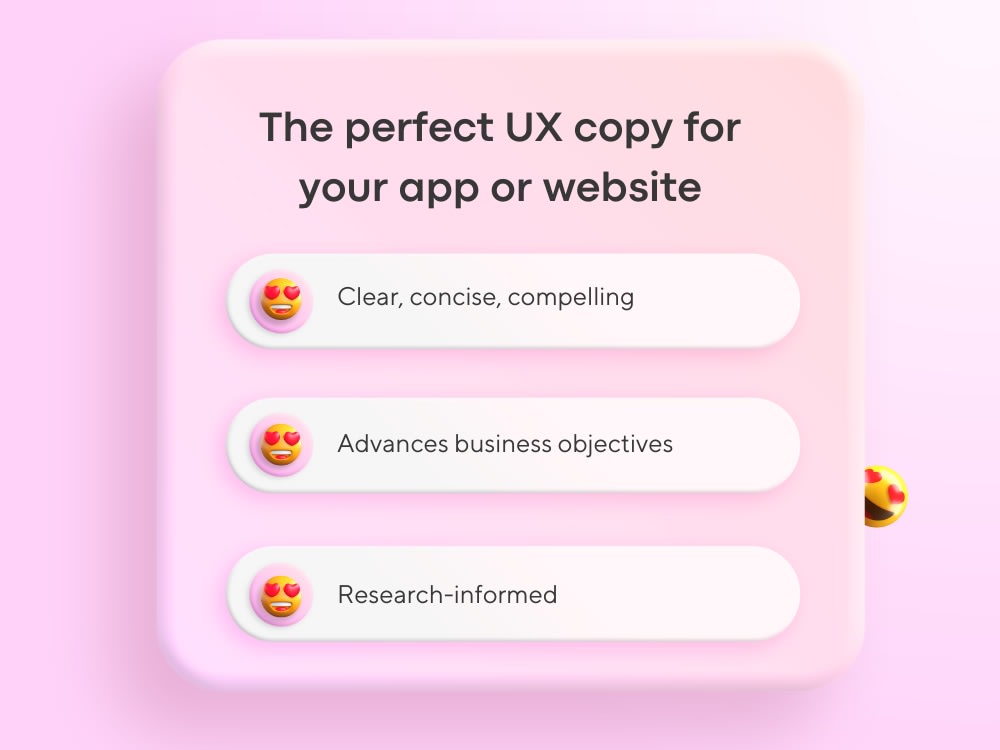 Clear and concise UX Writing, Content Design | Upwork
