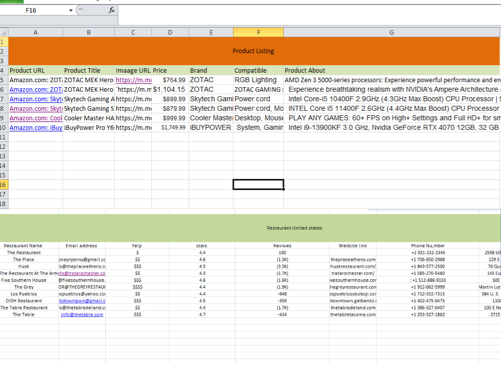 Data Entry, Data Mining, Data Collection & web research and Excel shit ...