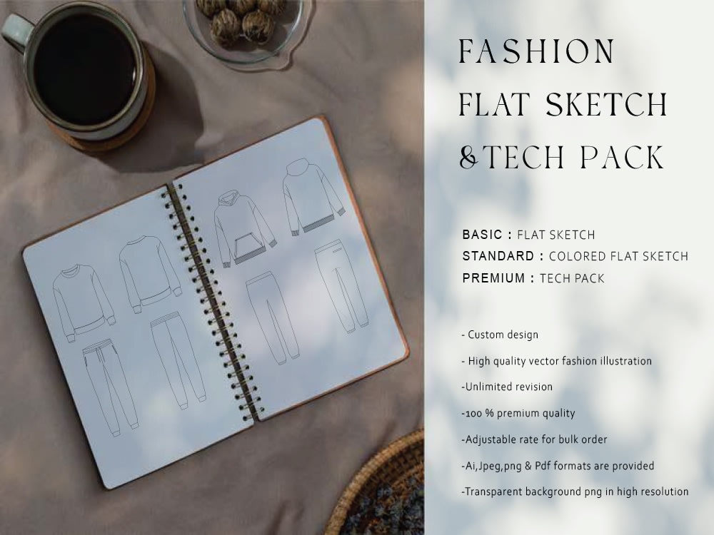 Professional fashion tech pack or garment tech pack | Upwork