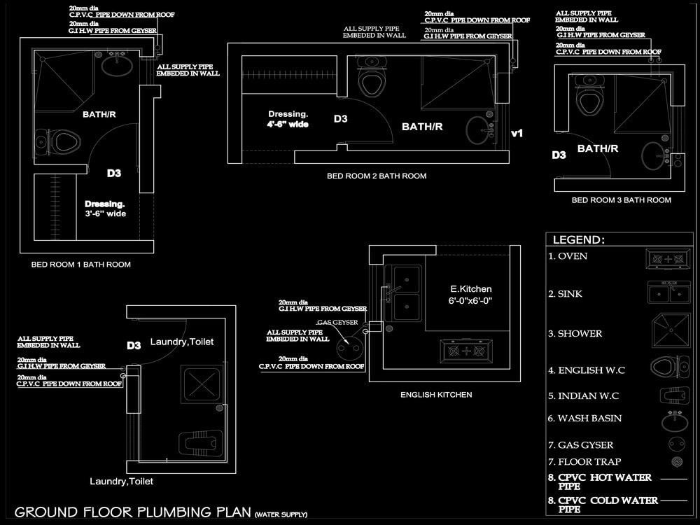 Residential Plumbing,water supply,HVAC,MEP Drawing Services-AutoCAD ...
