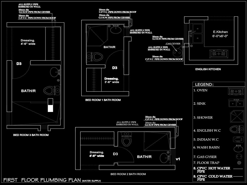 Residential Plumbing,water supply,HVAC,MEP Drawing Services-AutoCAD ...