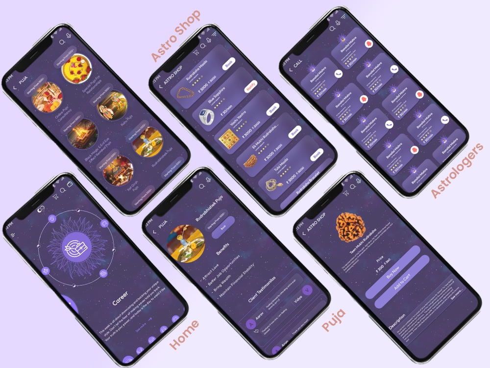 A complete Visual design for SaaS-based AI Astro App | Upwork