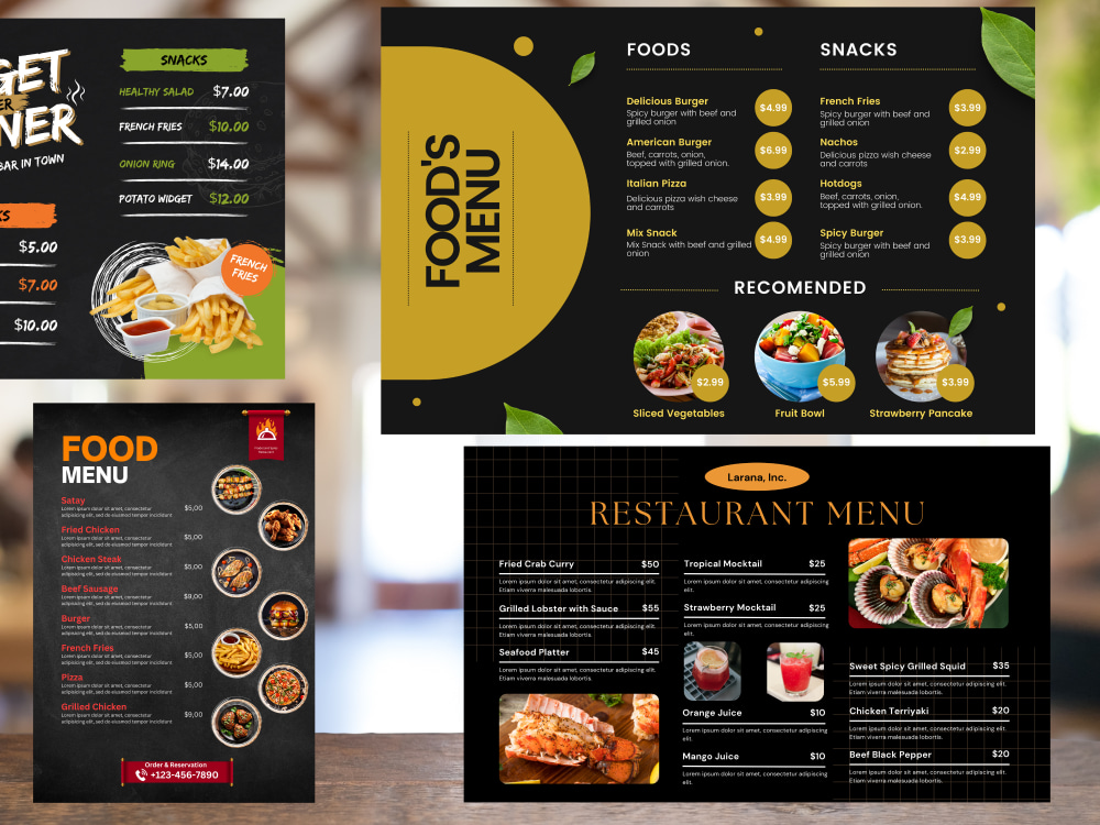 Design creative digital menu restaurant, led TV menu screen | Upwork