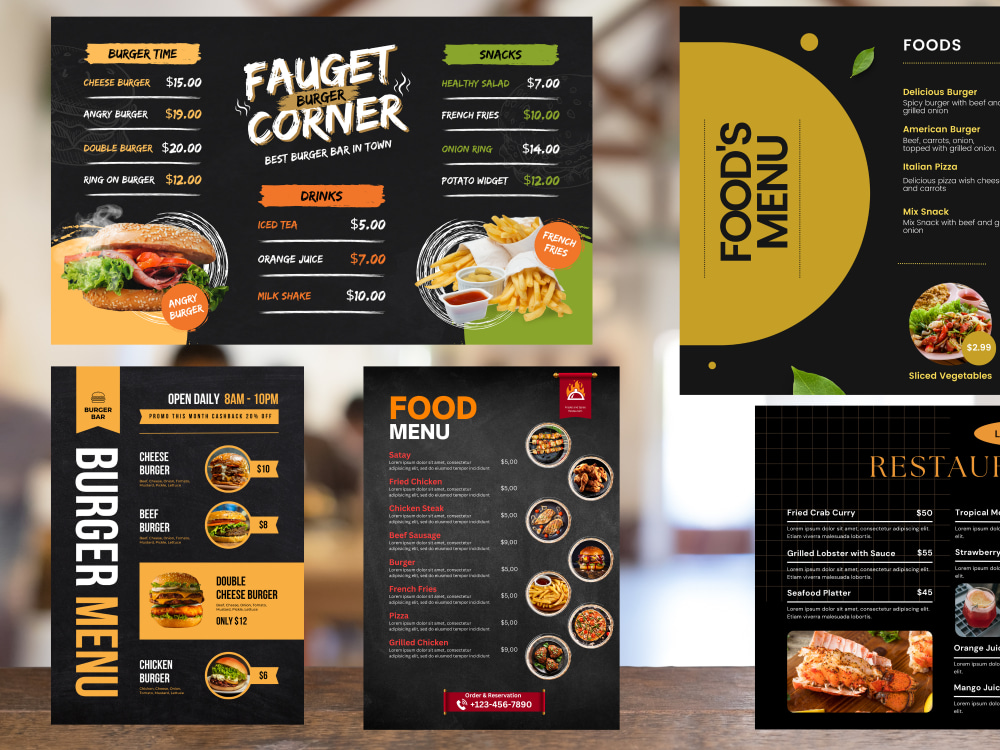 Design creative digital menu restaurant, led TV menu screen | Upwork