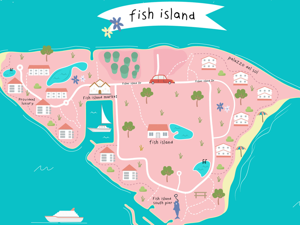 Cute detailed map illustration, fantasy map, cartogram, flow map, heat ...