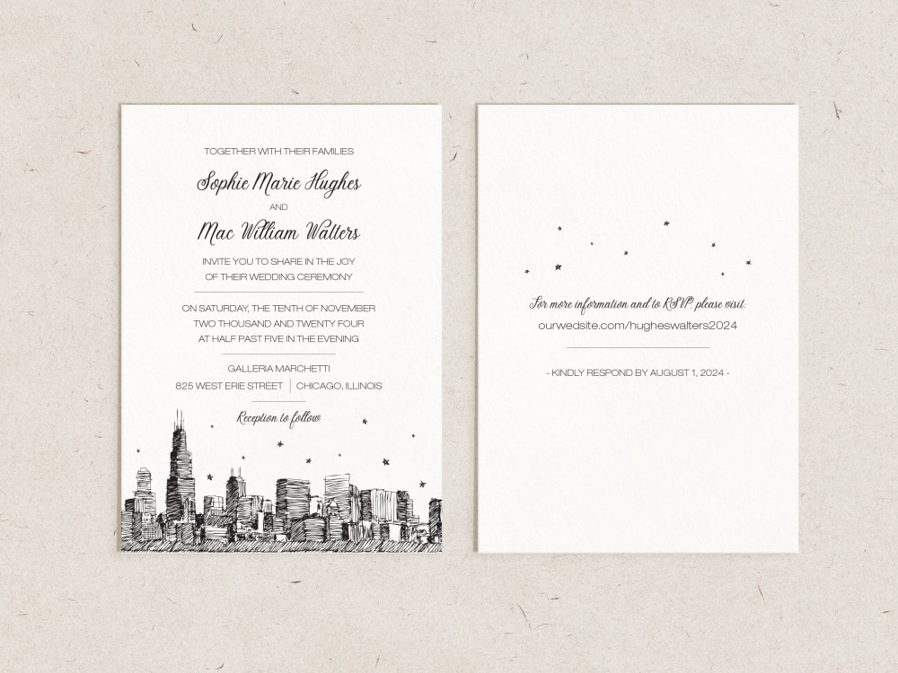 A city skyline wedding invitation | PDF for print + High res jpeg | Upwork