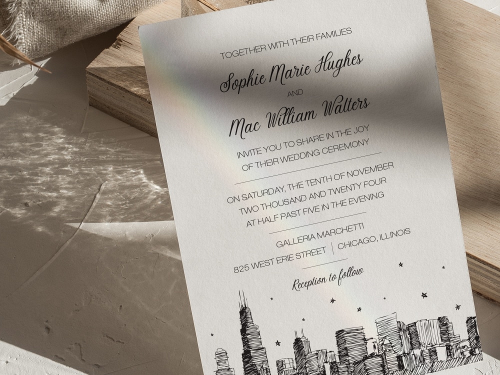 A city skyline wedding invitation | PDF for print + High res jpeg | Upwork