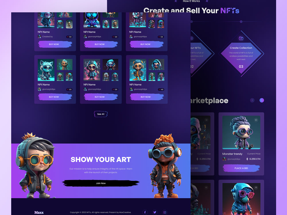 NFT Website UI Design | NFT Landing Page | NFT Home Page Design | NFT Figma | Upwork