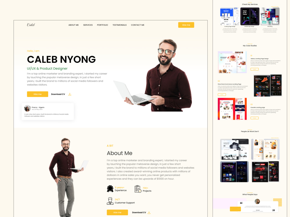 Professional and modern landing page UI/UX design | Upwork
