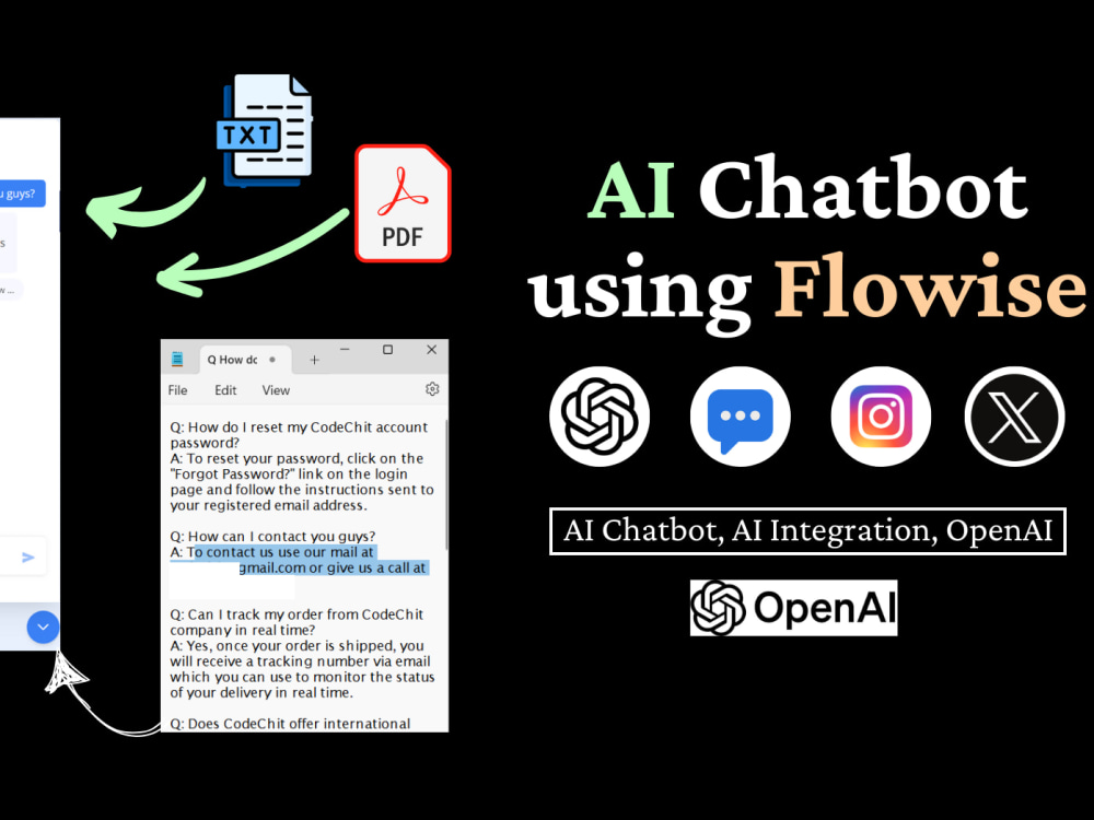 An AI Chatbot using OpenAI or FlowiseAI | Upwork