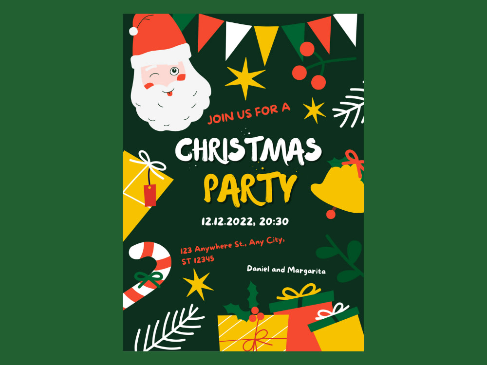 A Beautiful Invitation Card for Christmas, a Wedding, a Party or a ...