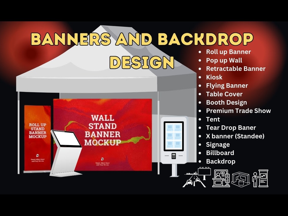 Banners and backdrops for booths and exhibitions. | Upwork