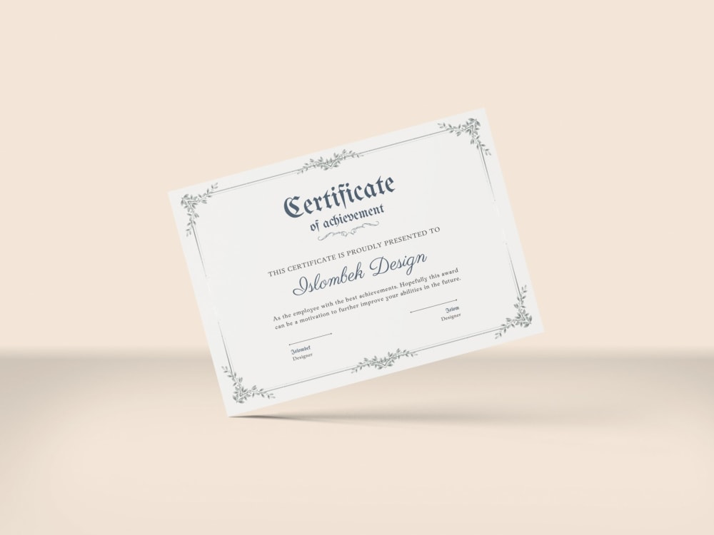 An outstanding certificate design for the lowest price. | Upwork