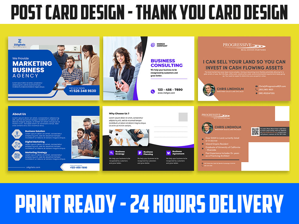 An eye catching postcard design in 24 hours | Upwork