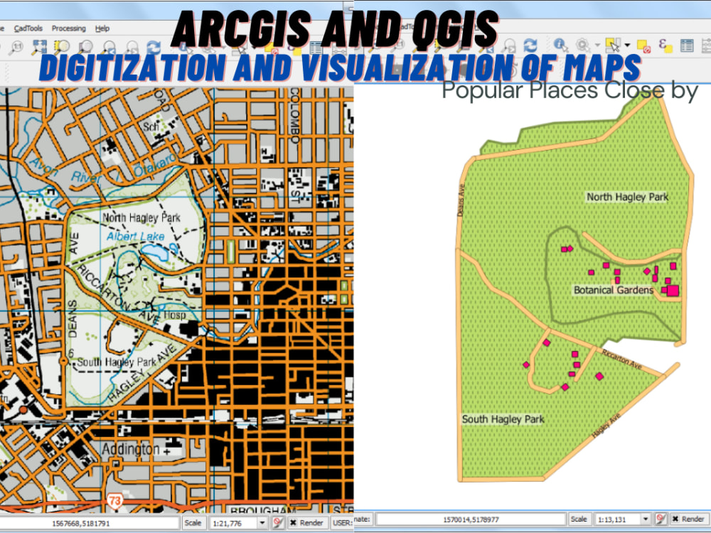 ArcGIS and QGIS Digitization and Visualization of maps | Upwork