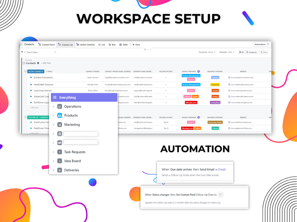 A ClickUp Workspace and Automated Processes | Upwork
