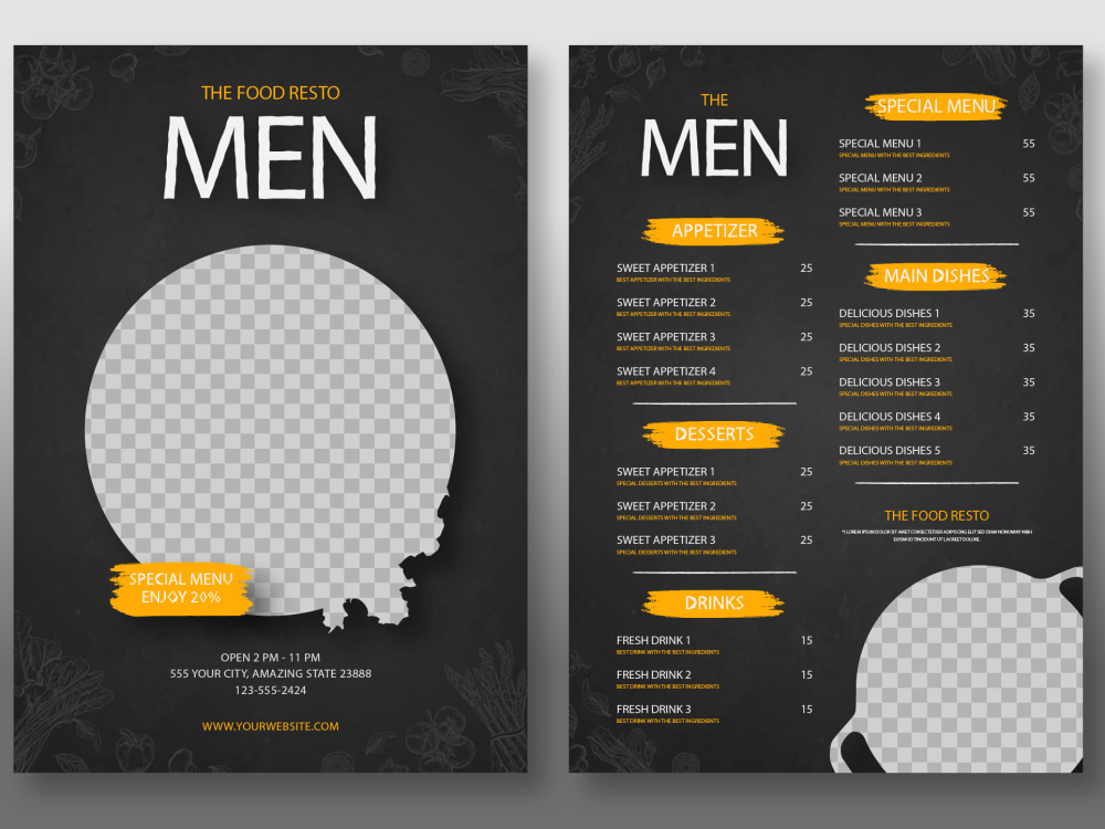 A menu design for your resturent | Upwork