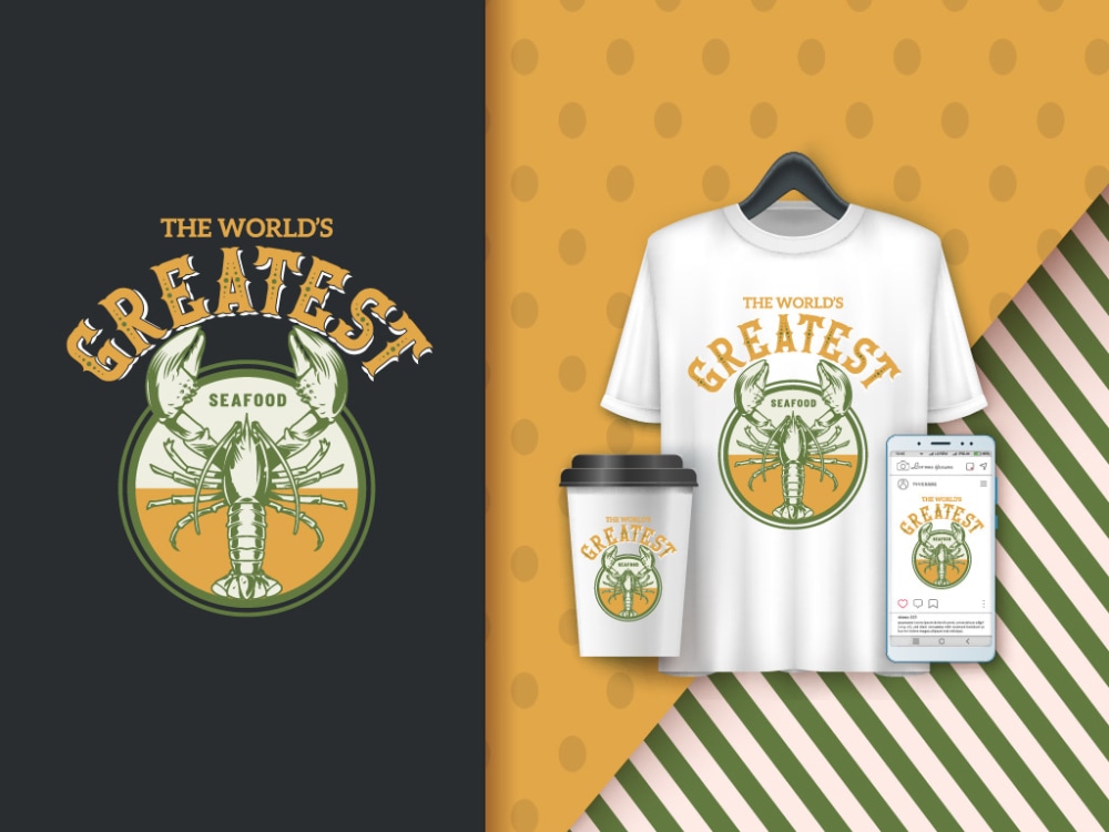 Modern illustration mug and custom typography clothes design | Upwork