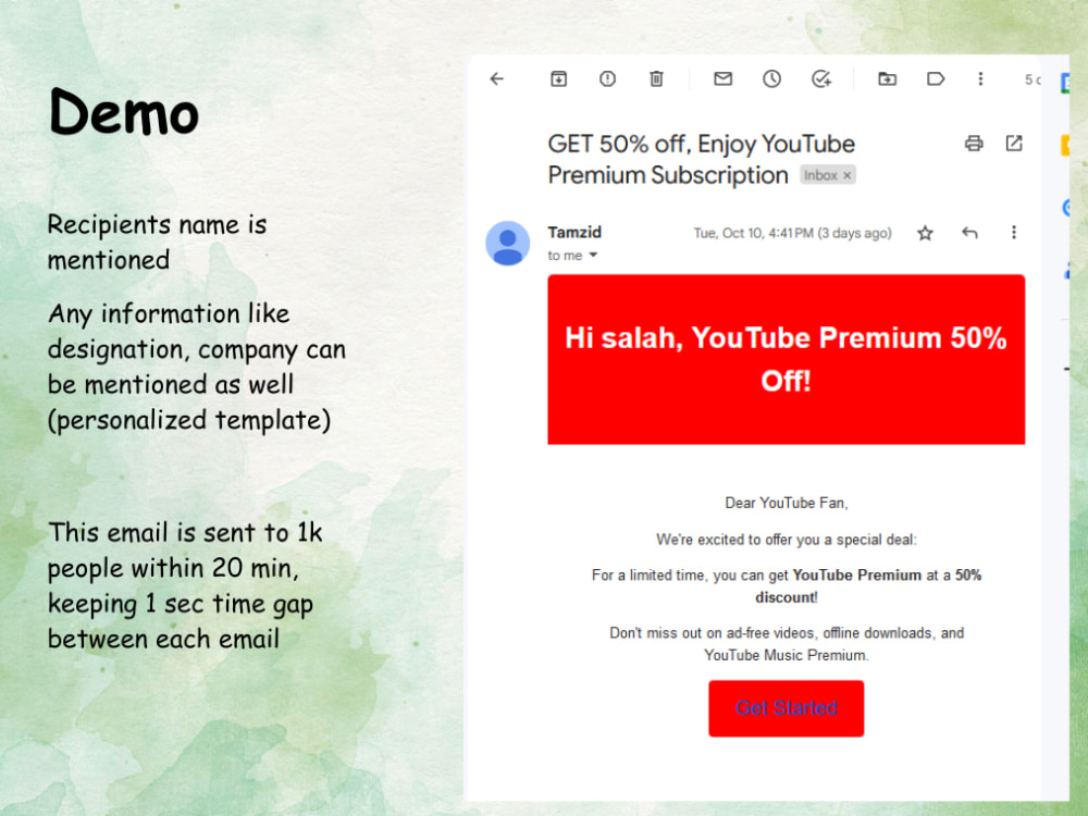 An automated email sender tool | Upwork