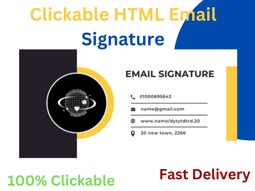 HTML email signature , Clickable HTML email signature | Upwork HTML email signature , Clickable HTML email signature | Upwork