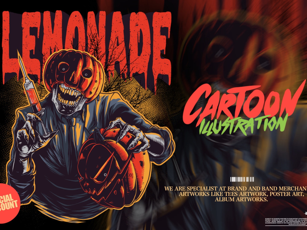 Draw horror cartoon, skull, zombie logo and shirt design | Upwork