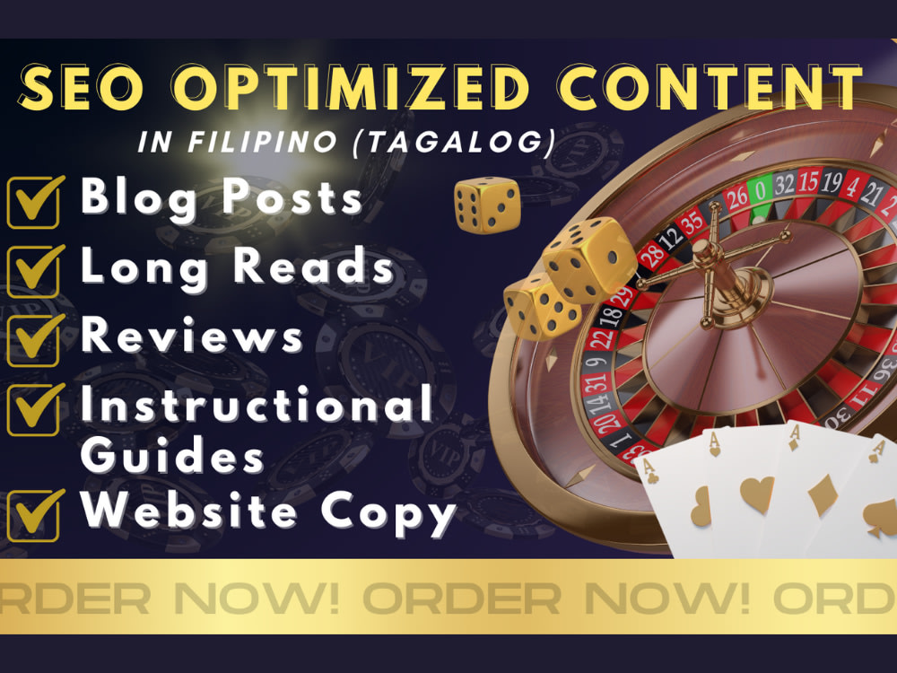 SEO iGaming content in Filipino/Tagalog | Upwork