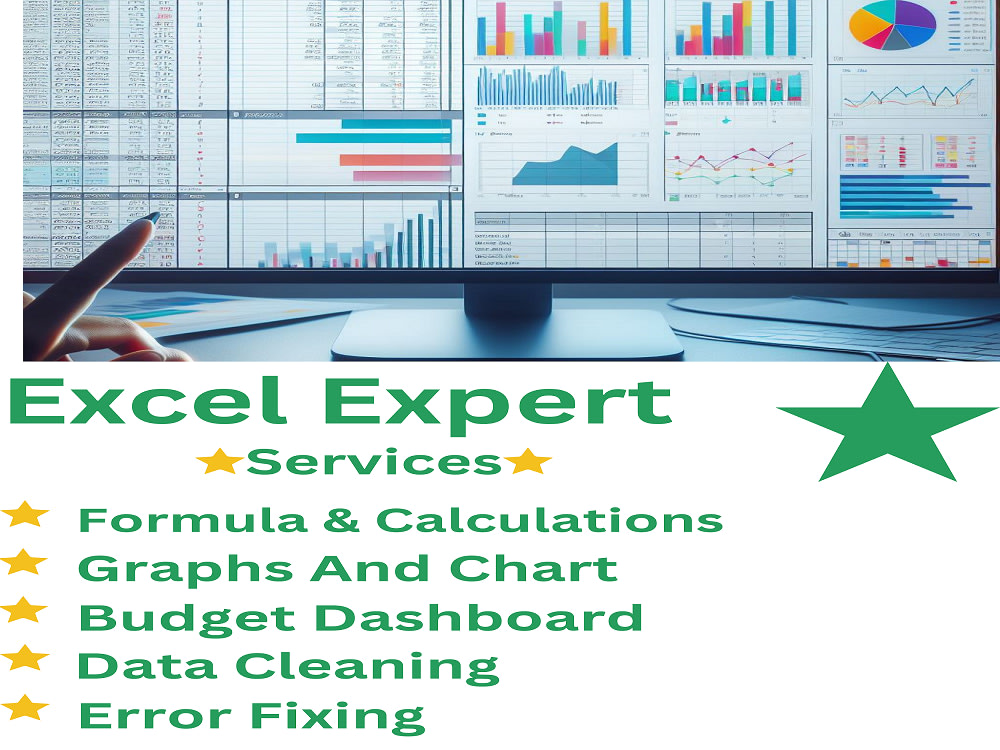 Excel graphs,chart, pivot tables,vlookup and a dashboard | Upwork