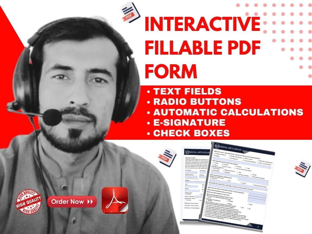 An interactive Adobe Acrobat fillable PDF form | Upwork