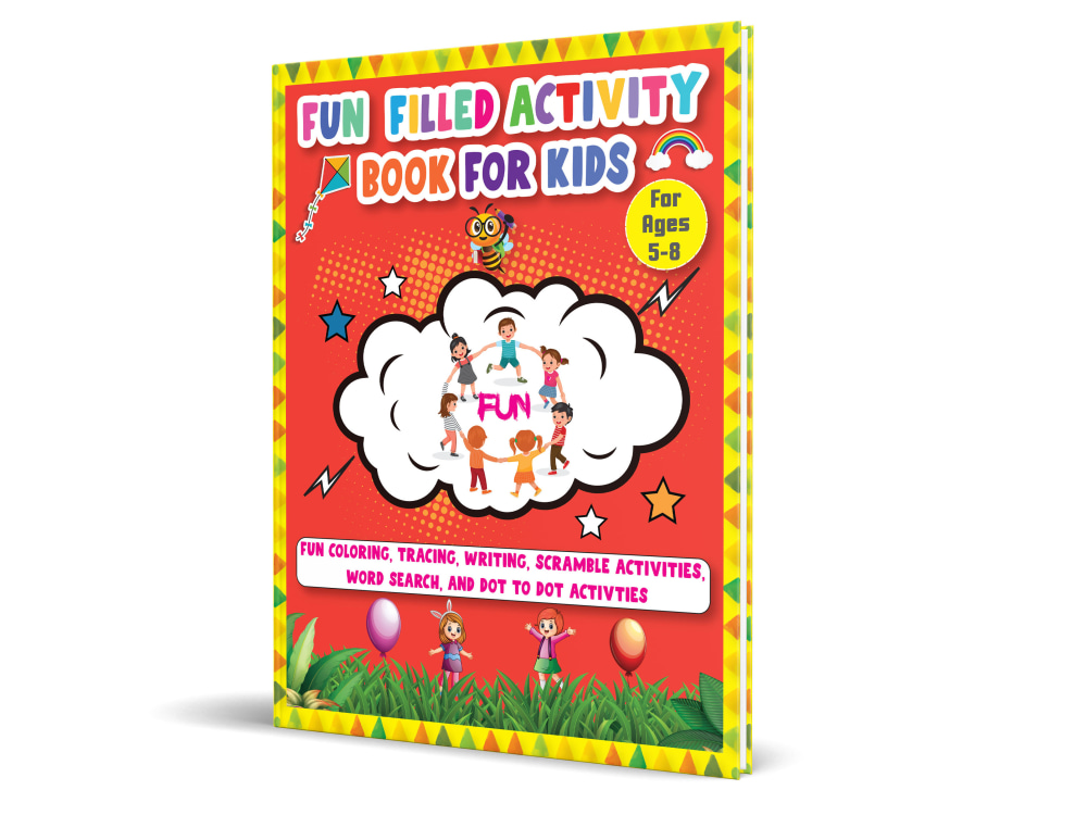 Kids coloring book cover kids activity book interior cover design for ...