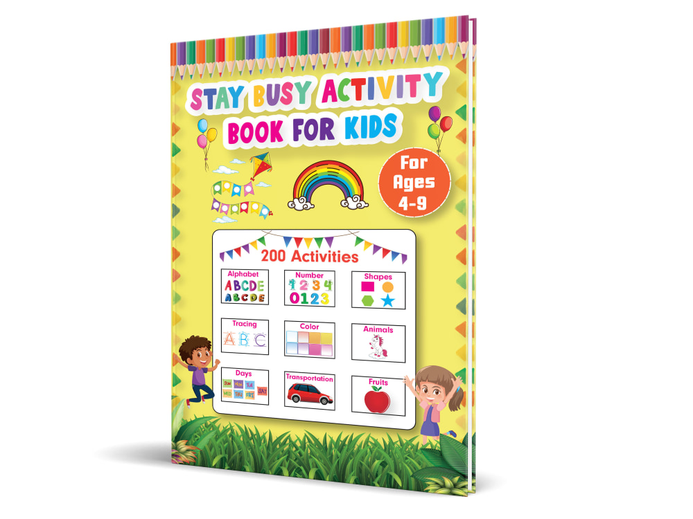 Kids coloring book cover kids activity book interior cover design for ...