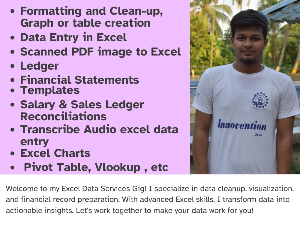 Excel data cleaning data analyst and excel pro charts 24 hour | Upwork