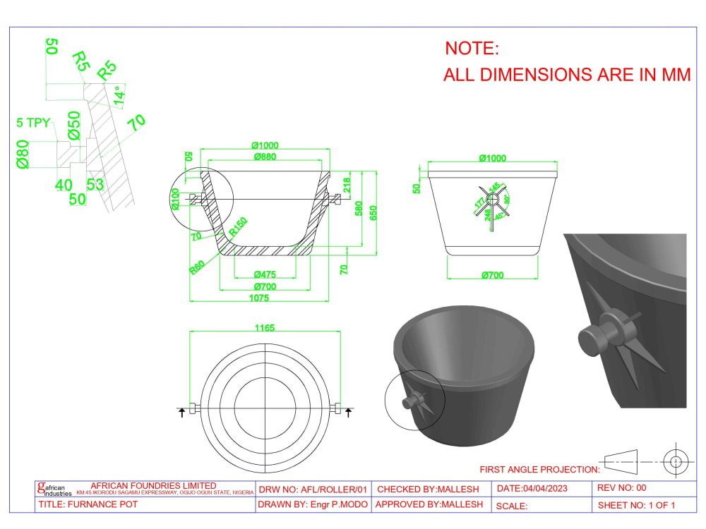 A fantastic 2D and 3D CAD drawing | Upwork