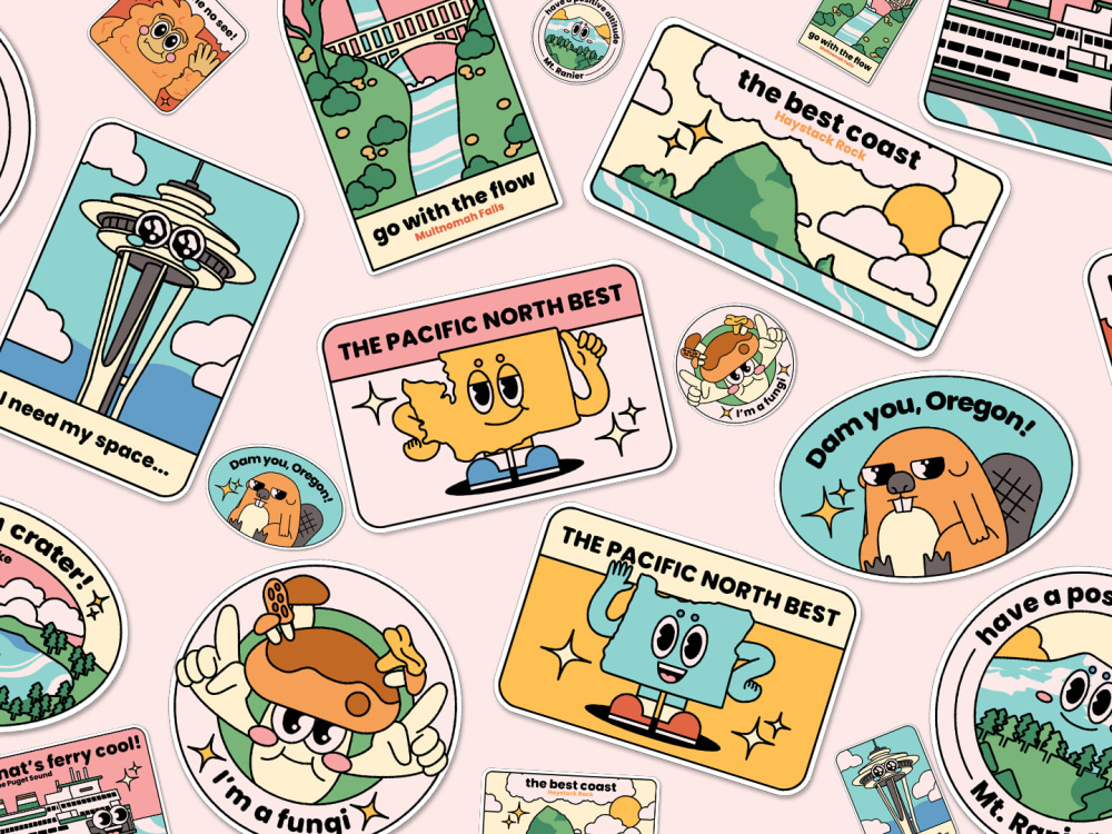 A retro cartoon sticker pack | Upwork
