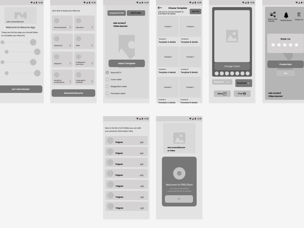 Mobile app UI and prototype in Figma | Upwork